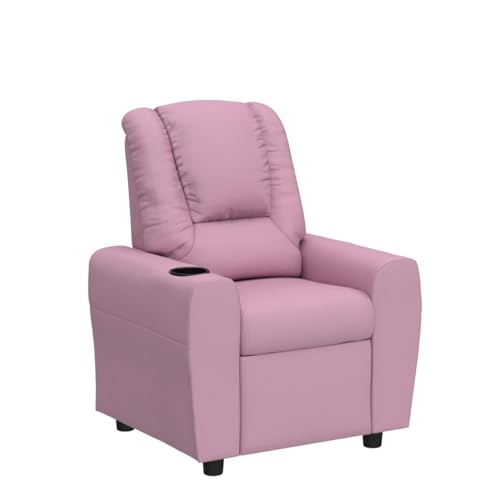 hzlagm Kids Recliner Chair with Cup Holder, Toddler Recliners for Kids Age 0-5 with Side Pockets and Non-Slip Footstool, Child Recliners for Girls Boys Kids Room, Children's Rooms, Pink