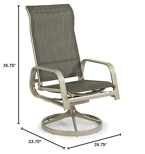 Homestyles Captiva Gray Outdoor Swivel Rocking Chair