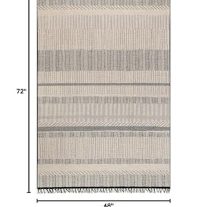 nuLOOM Indoor/Outdoor Modern Moroccan Megan Area Rug, 4' x 6', Grey