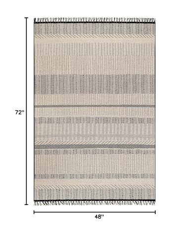 nuLOOM Indoor/Outdoor Modern Moroccan Megan Area Rug, 4' x 6', Grey