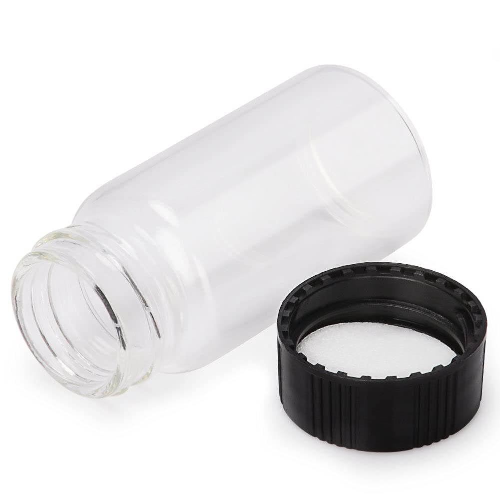 Labasics Clear Glass Sample Vials with Cap, Screw Cap Sample Vials Clear Glass Liquid Sampling Bottle Reagent Bottle with Cap Closure, 20ml / 0.6 oz. Pack of 20