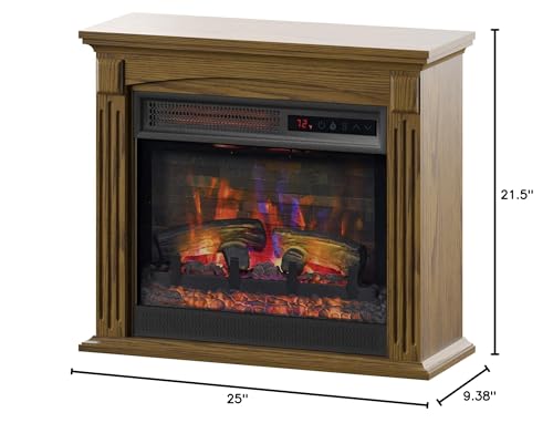 duraflame® Wall Mantel with Infrared Quartz Electric Fireplace and Crackling Sound