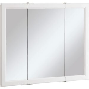 Design House 545103-WHT Wyndham Medicine Cabinet – Durable White Assembled Frame – Bathroom Wall Cabinet with Mirrored Door, 36-Inch – 4.75" X 36" X 30", White, 1 Count, Tri-View