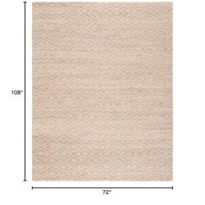 SAFAVIEH Natural Fiber Collection Area Rug - 6' x 9', Natural, Natural Jute Design, Ideal for High Traffic Areas in Living Room, Bedroom (NFB601A)