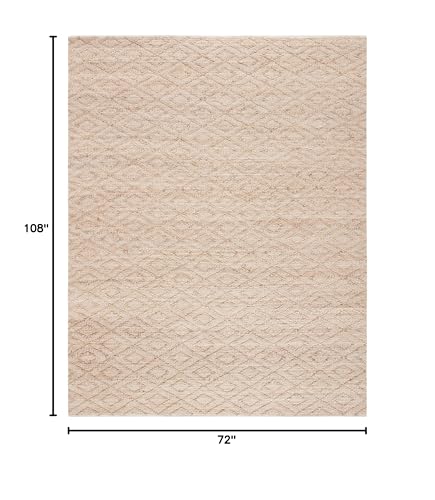 SAFAVIEH Natural Fiber Collection Area Rug - 6' x 9', Natural, Natural Jute Design, Ideal for High Traffic Areas in Living Room, Bedroom (NFB601A)