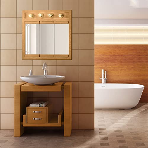 Design House 30 Inch Richland Bathroom Medicine Cabinet, Wall Mounted, Mirror, Oak, 530600-NOK