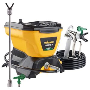 wagner spraytech 2422951 control pro 130 paint sprayer kit, high efficiency airless sprayer with low overspray & 12" extension, 515 & 413 tip for large projects, yellow