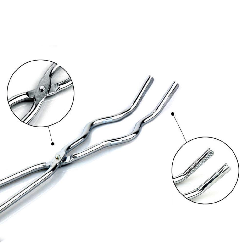 8 Inches Crucible Tongs Stainless Steel Professional Grade Crucible SS Casting Tool Lab Tongs