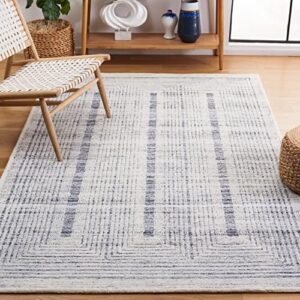 safavieh metro collection 5' x 8' light greyivory met991g handmade stripe area rug