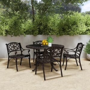 Homestyles Sanibel Black Outdoor Dining Table, Bronze, 48" Table, Sanibel