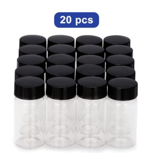 Labasics Clear Glass Sample Vials with Cap, Screw Cap Sample Vials Clear Glass Liquid Sampling Bottle Reagent Bottle with Cap Closure, 20ml / 0.6 oz. Pack of 20