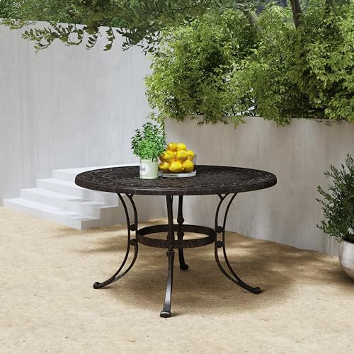 Homestyles Sanibel Black Outdoor Dining Table, Bronze, 48" Table, Sanibel