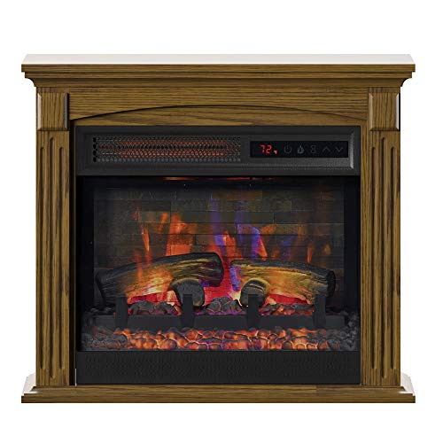 duraflame® Wall Mantel with Infrared Quartz Electric Fireplace and Crackling Sound