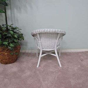 Real Authentic White Rattan & Wicker Stacking Chair for Kid Children (Set of 2)