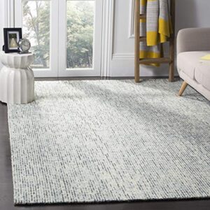 SAFAVIEH Abstract Collection 8' Square Blue/Charcoal ABT468B Handmade Premium Wool Area Rug