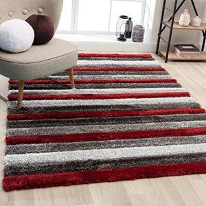 luxe weavers lantanas collection 7119 red 8x10 modern geometric area rug