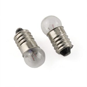 E-outstanding 10pcs E10 Mini Light Bulbs Experiment Screw Base Indicator Light Incandescent Bulb, 2.5V 0.3A