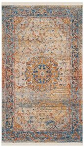 safavieh persian collection accent rug - 2'6" x 4', blue & multi, oriental distressed design, non-shedding & easy care, ideal for high traffic areas in entryway, living room, bedroom (vtp435b)