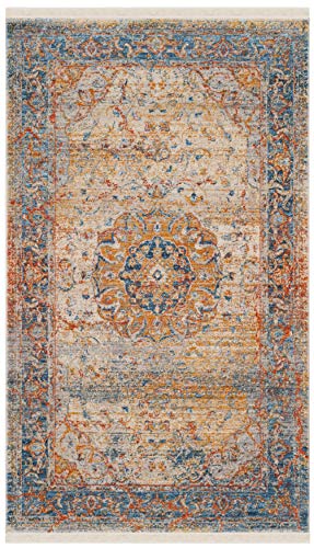 SAFAVIEH Persian Collection Accent Rug - 2'6" x 4', Blue & Multi, Oriental Distressed Design, Non-Shedding & Easy Care, Ideal for High Traffic Areas in Entryway, Living Room, Bedroom (VTP435B)