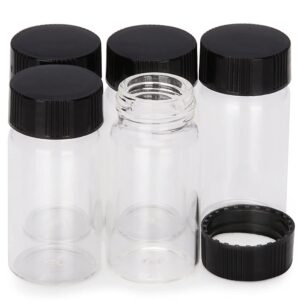 labasics clear glass sample vials with cap, screw cap sample vials clear glass liquid sampling bottle reagent bottle with cap closure, 20ml / 0.6 oz. pack of 20