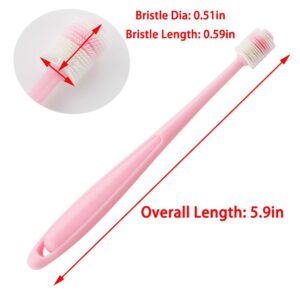 2 Pcs 360-Degree Small Dog and Cat Toothbrush, Bristle Diameter 0.51", Soft Silicone Deep Pet Teeth Cleaning Kit (Colors May Vary)