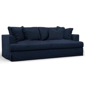 sunset trading newport slipcovered sofas, large 94" wide stationary, performance fabric navy blue (sy-130000-391049)