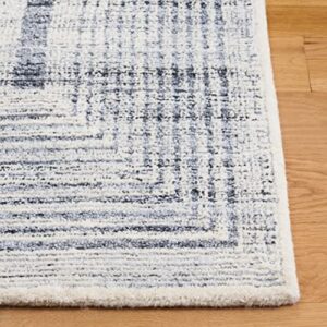 SAFAVIEH Metro Collection 5' x 8' Light GreyIvory MET991G Handmade Stripe Area Rug