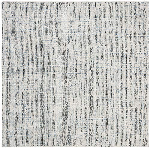 SAFAVIEH Abstract Collection 8' Square Blue/Charcoal ABT468B Handmade Premium Wool Area Rug