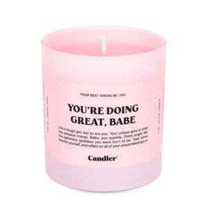 ryan porter “you’re doing great, babe” candle - 100% natural & vegan - made of hand-poured soy wax & cotton wick - smells lavender, herbs, sandalwood - paraben, phthalate, lead-free decor candle