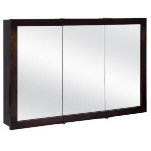 design house 48 inch bathroom medicine cabinet, wall mounted, mirrored, brown, 541367-esp