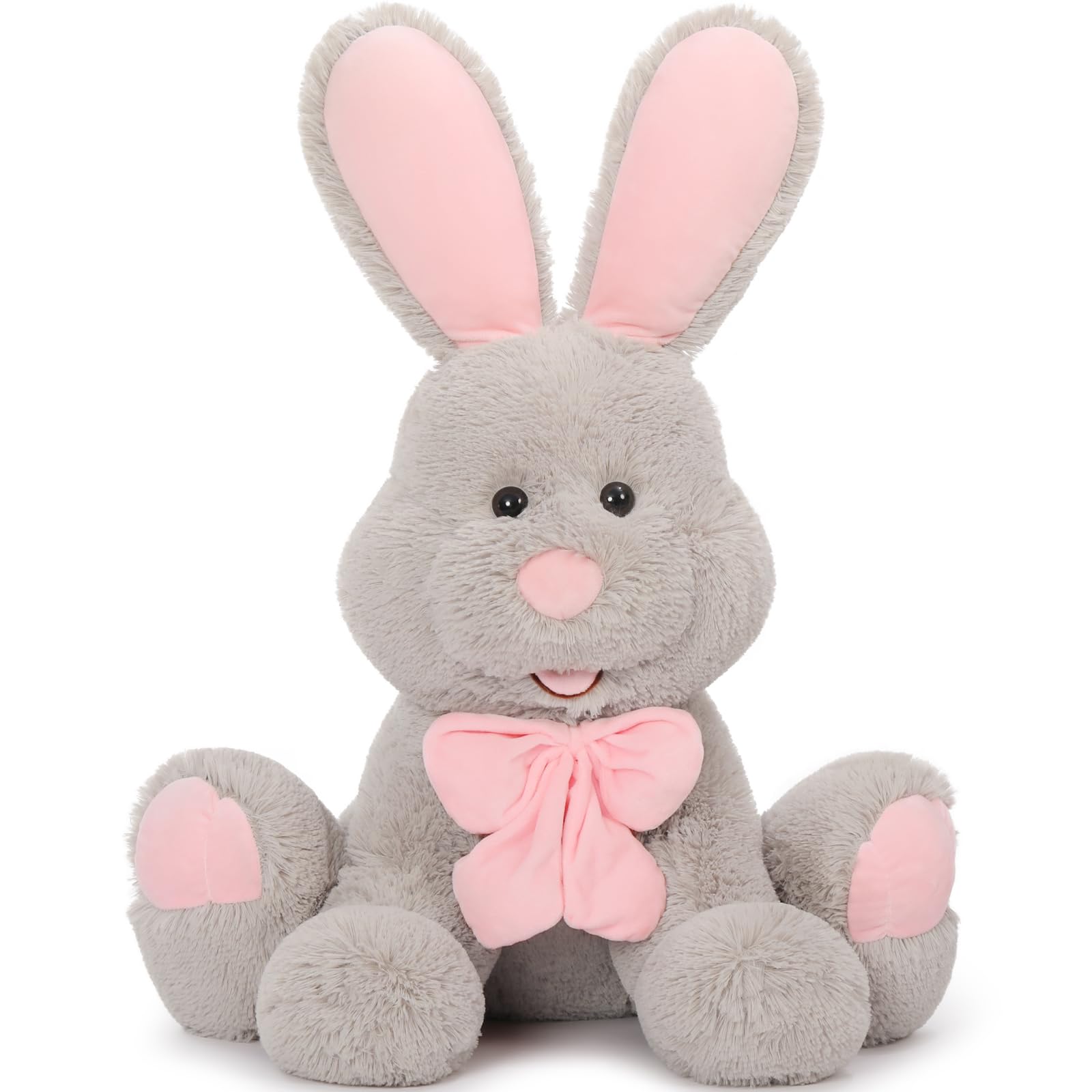 Lanmore Giant Bunny Stuffed Animal Easter Rabbit Toy Plush, Soft Animal Pillow for Boy Girl Girlfriend, for Easter Christmas Valentine's Day, Gray, 31.5 inches