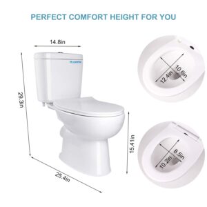 500W Macerating Toilet,Upflush Toilet for Basement Toilet System, Upflush Toilet With Powerful & Quiet Macerator Pump with 4 Water Inltes for Kitchen Sink, Bathroom, Laundry