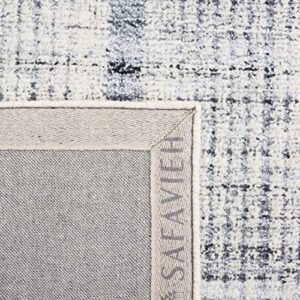 SAFAVIEH Metro Collection 5' x 8' Light GreyIvory MET991G Handmade Stripe Area Rug