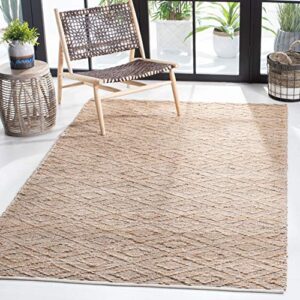 safavieh natural fiber collection area rug - 6' x 9', natural, natural jute design, ideal for high traffic areas in living room, bedroom (nfb601a)