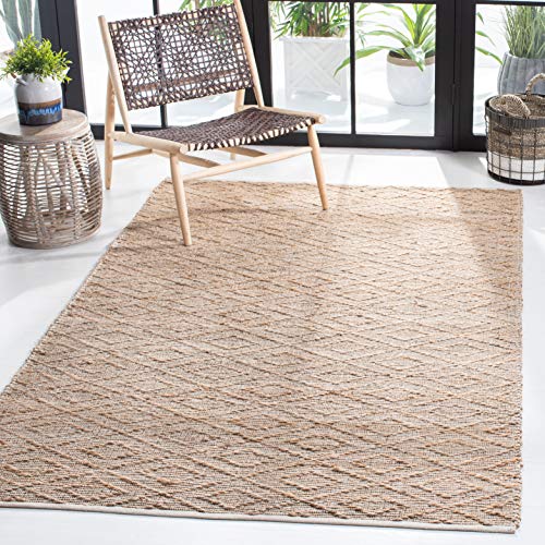 SAFAVIEH Natural Fiber Collection Area Rug - 6' x 9', Natural, Natural Jute Design, Ideal for High Traffic Areas in Living Room, Bedroom (NFB601A)