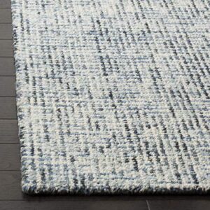 SAFAVIEH Abstract Collection 8' Square Blue/Charcoal ABT468B Handmade Premium Wool Area Rug