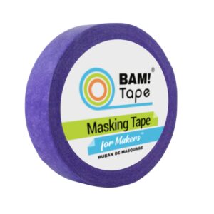 bam! tape black masking tape for makers | 1 roll | 1 inch x 30 yards | colored tape for stem steam | arts crafts science math diy | school projects labeling constructing creating | low residue