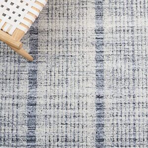 SAFAVIEH Metro Collection 5' x 8' Light GreyIvory MET991G Handmade Stripe Area Rug