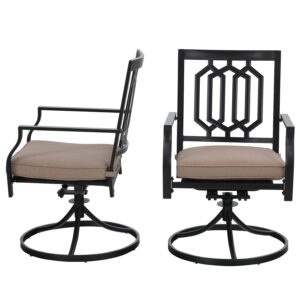 Sophia & William Outdoor Metal Swivel Chairs Set of 2 Patio Dining Rocker Chair with Cushion Furniture Set for Garden Backyard Bistro, 300 lbs