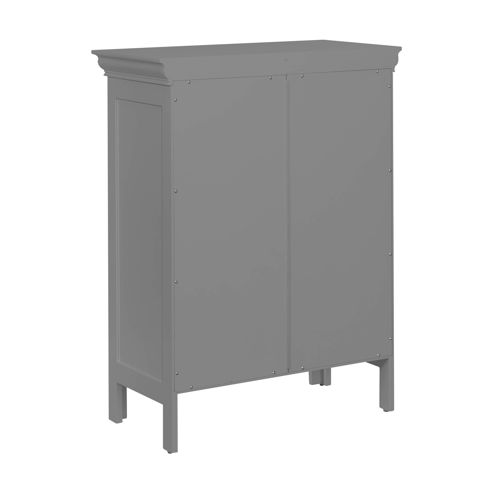 Teamson Home Stratford Contemporary Wooden Floor Storage Cabinet with Two Doors for Bathrooms, Living Rooms, Hallways, Gray