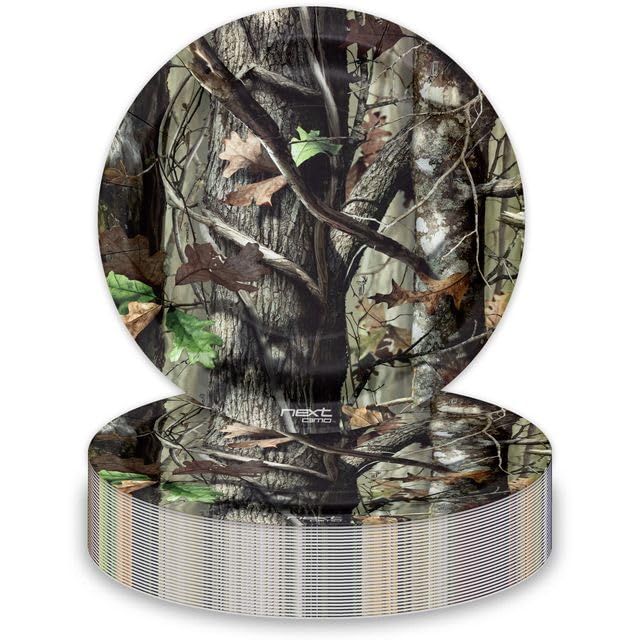 Hunting Camo Party Plates (24 pack)! 24 Lg., 9 in. Dinner Plates. Authentic Next Camo pattern. Great for Hunter Themed Party, Camouflage Motif, Birthdays, Graduations & Family Picnics. by Havercamp