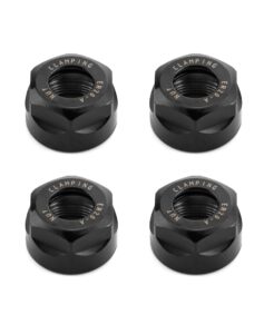 qwork er20 a collet clamping nuts for cnc milling chuck holder lathe, 4 pack (black)