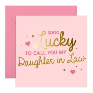 central 23 - cute birthday card for daughter-in-law - 'so lucky to call you my daughter in law' - sweet daughter in law birthday cards - ideal birthday cards for her - comes with fun stickers