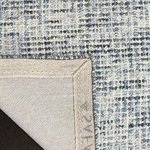 SAFAVIEH Abstract Collection 8' Square Blue/Charcoal ABT468B Handmade Premium Wool Area Rug