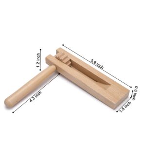 2 Pack Wooden Ratchet Noise Makers, Traditional Mexican Matraca for Graduation, Football Games, Parties and Sporting Events