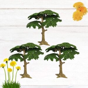 Kisangel 3PC Model Trees Railroad Scenery Trees Model Train Architecture Trees Fake Trees Diorama Tree for DIY Crafts Miniature Landscape Size S