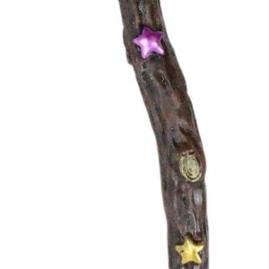 Ebros Hocus Pocus Stars and Moon Witch's Broom Magic Wand Cosplay Wands Witches Pagan Occult Decorative Magical Spells Sorcery Costume Prop Display Accessory