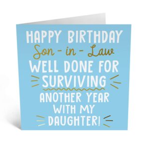 CENTRAL 23 - Funny Birthday Card for Him - 'Happy Birthday Son-In-Law' - Happy Birthday Card - Son-in-law Birthday Card - Cheeky Greeting Card for Him - Comes with Fun Stickers