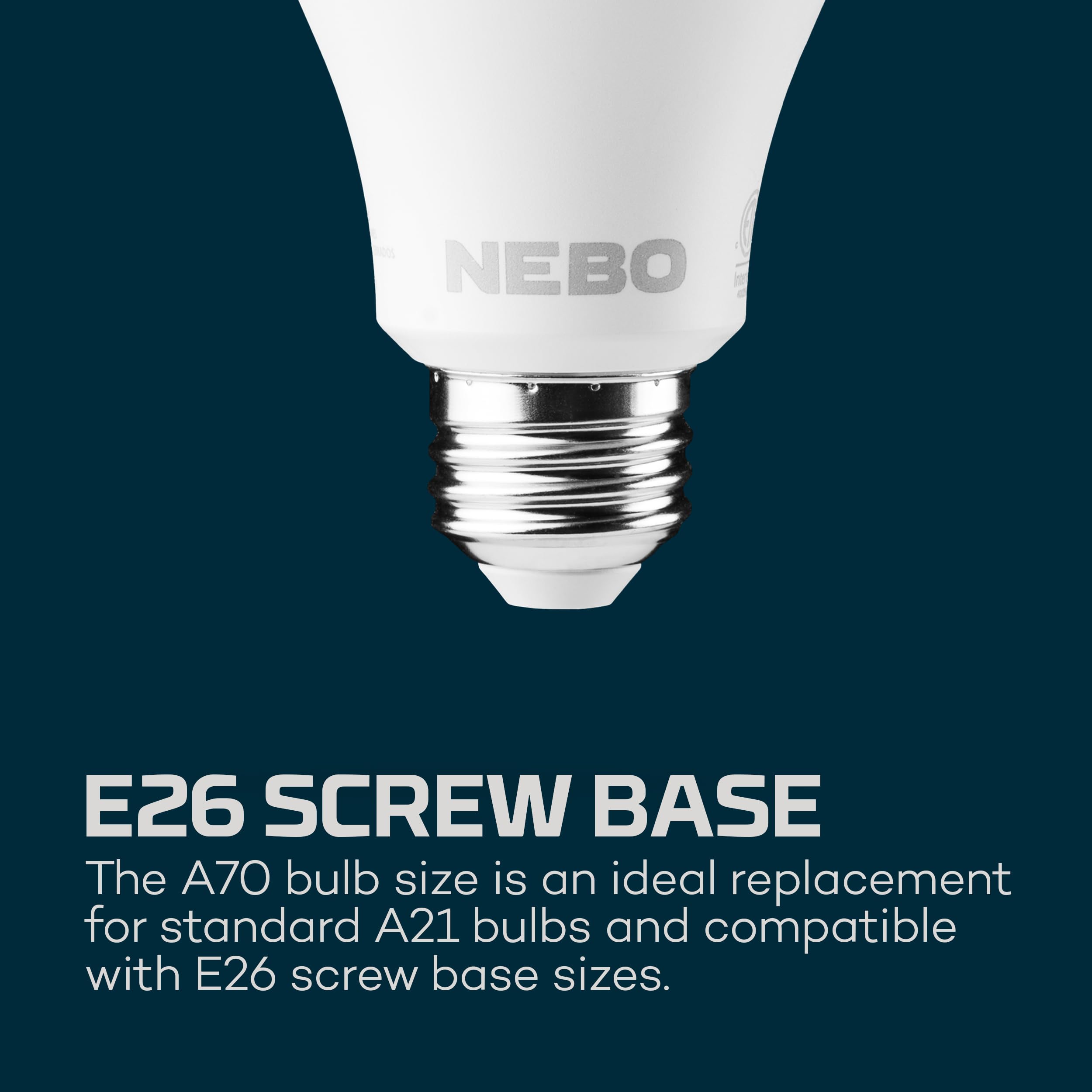 NEBO Blackout Backup LED Emergency Bulb for Emergencies, Rechargeable Bulb Fits into Most Light Fixtures Providing Up to 12 Hours of Light, One White Bulb Included