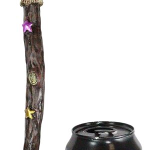 Ebros Hocus Pocus Stars and Moon Witch's Broom Magic Wand Cosplay Wands Witches Pagan Occult Decorative Magical Spells Sorcery Costume Prop Display Accessory